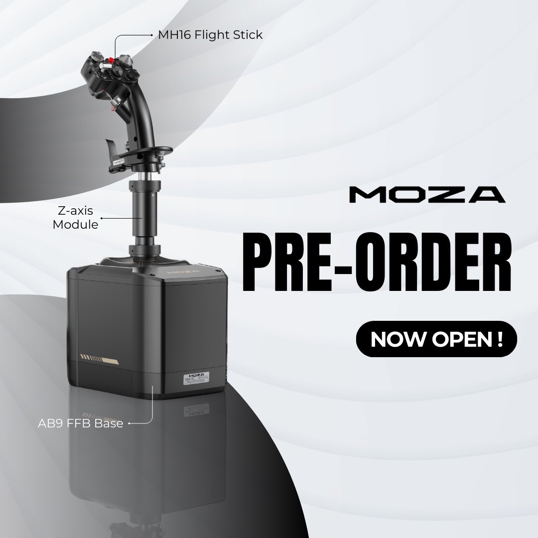 MOZA AB9 Active Force Feedback Base, MH16 Flight Stick, Z-Axis Module: Available for Pre-Order ...